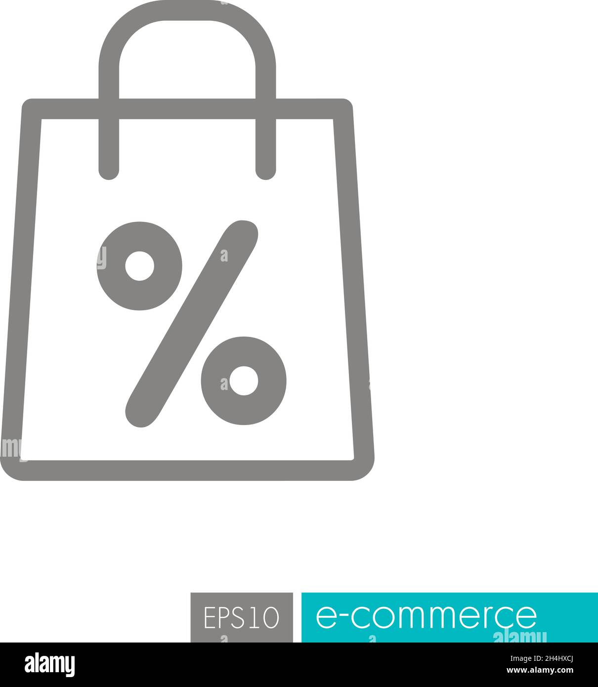 Shopping bag with percent symbol icon. E-commerce sign. Graph symbol ...