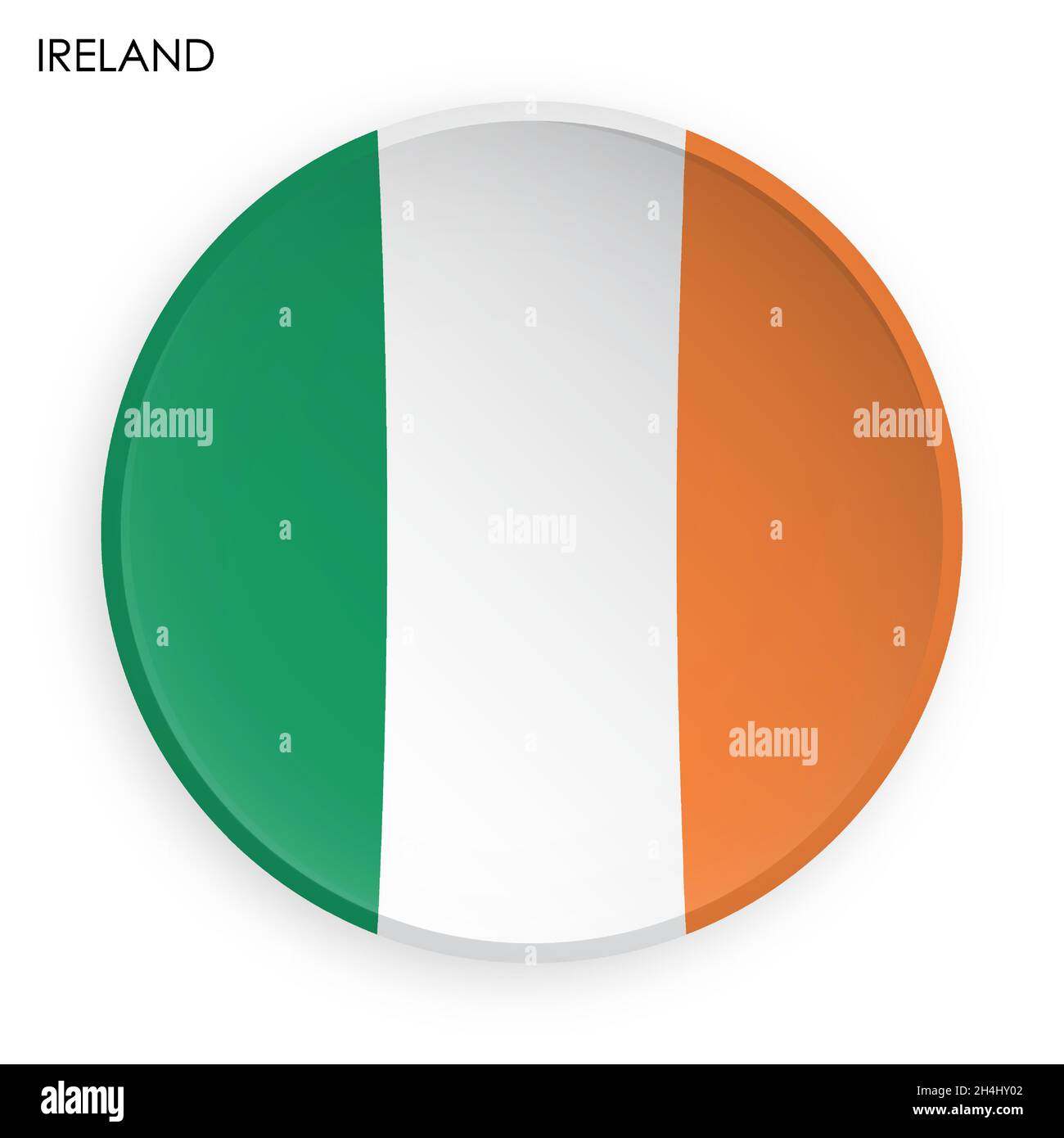 IRELAND flag icon in modern neomorphism style. Button for mobile ...
