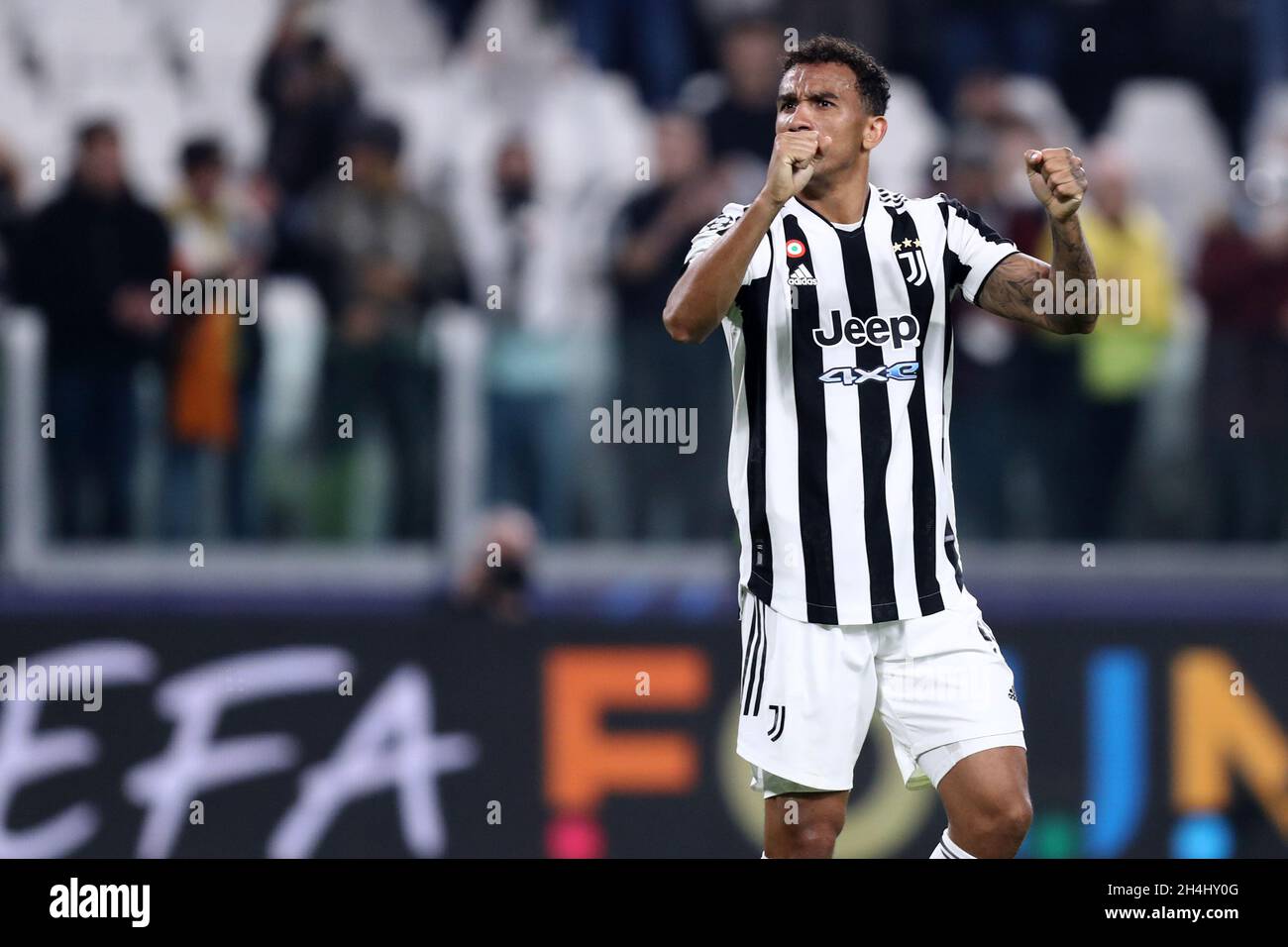 Danilo Luiz da Silva of Juventus Fc celebrates at the end of the Uefa ...