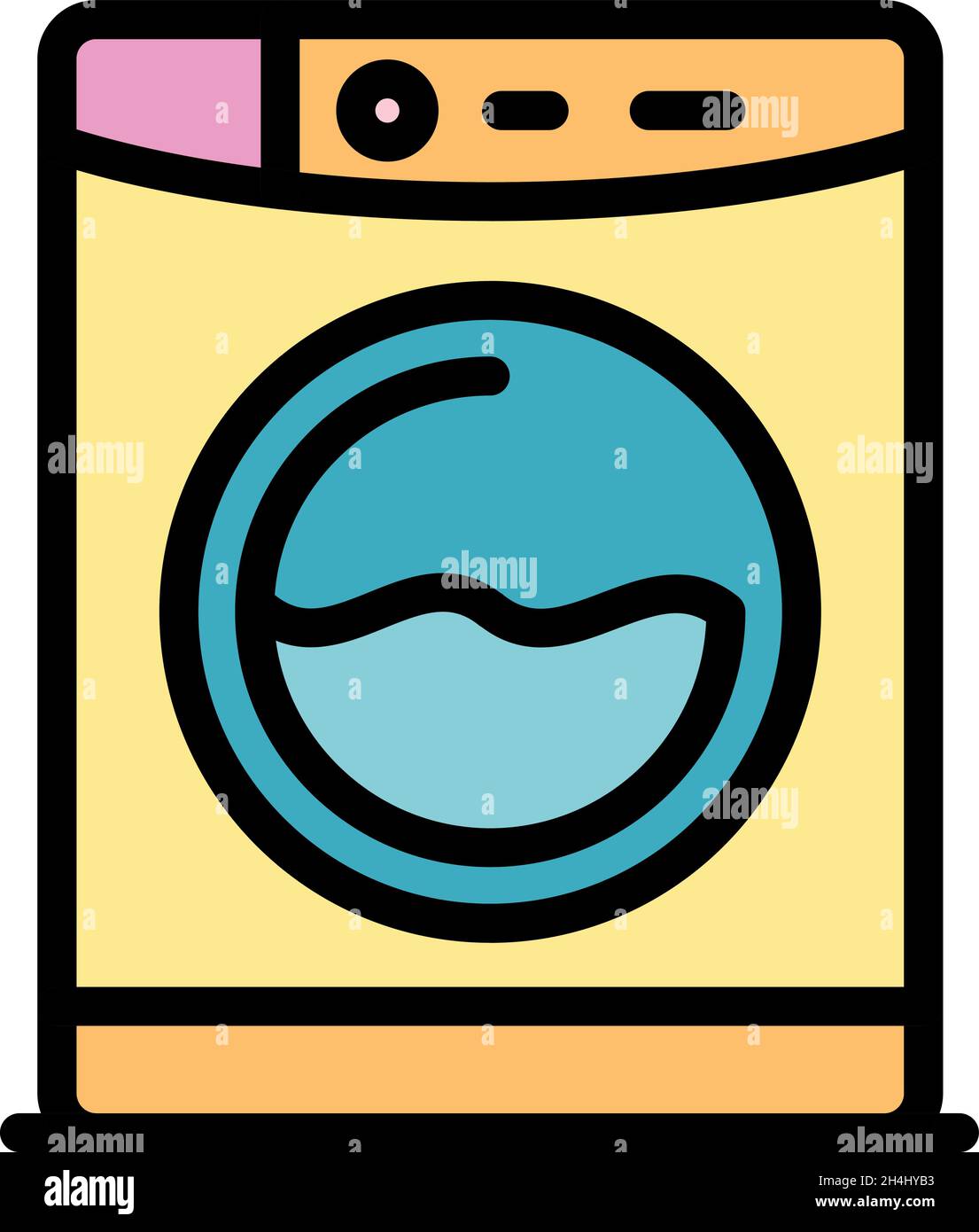 Washing machine icon. Outline washing machine vector icon color flat ...