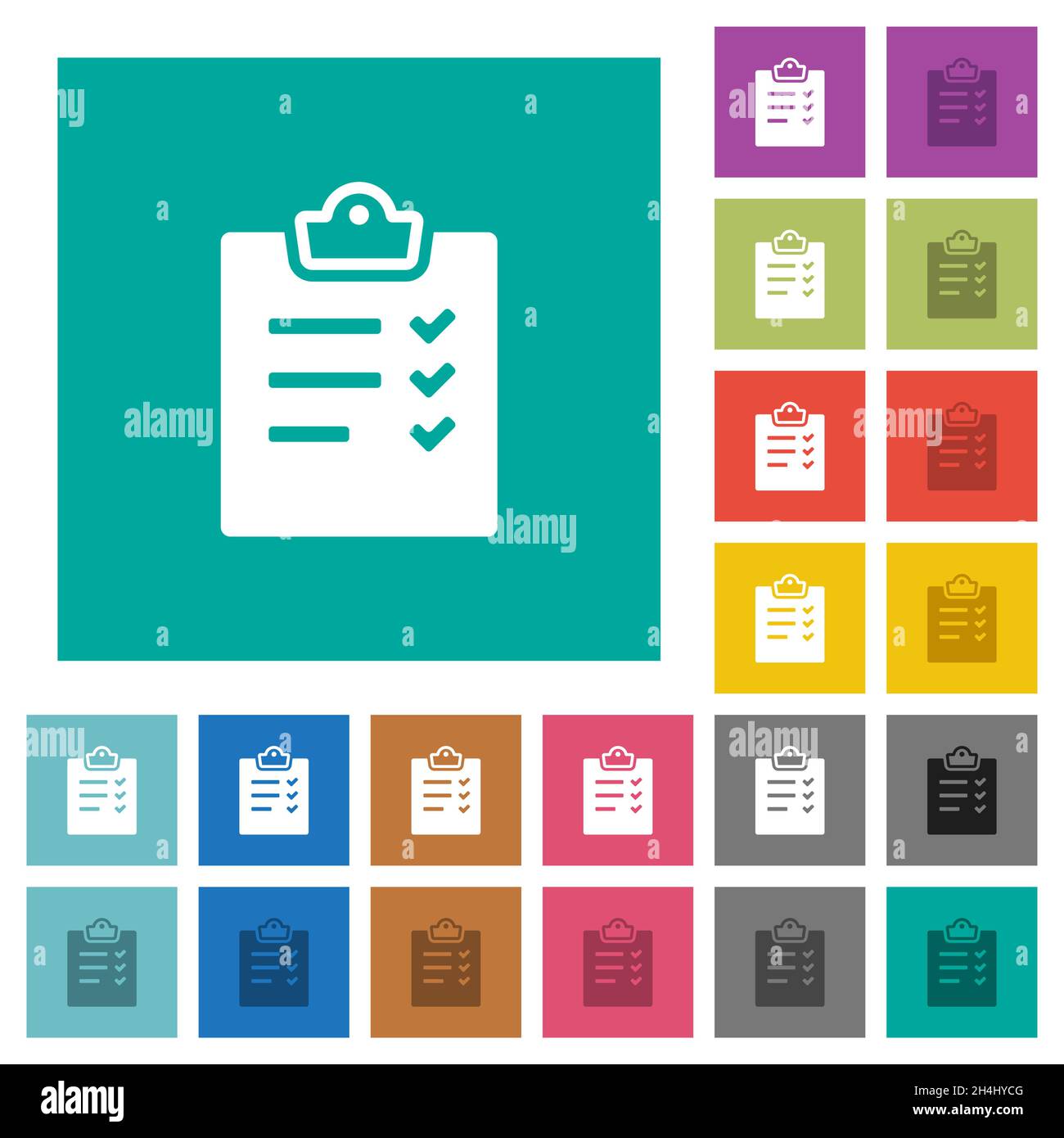 Task list alternate multi colored flat icons on plain square ...