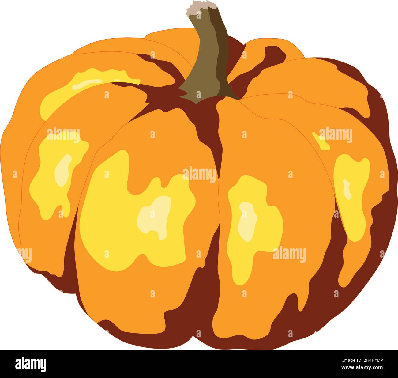 Illustration of an orange pumpkin on a white background. Vector image ...