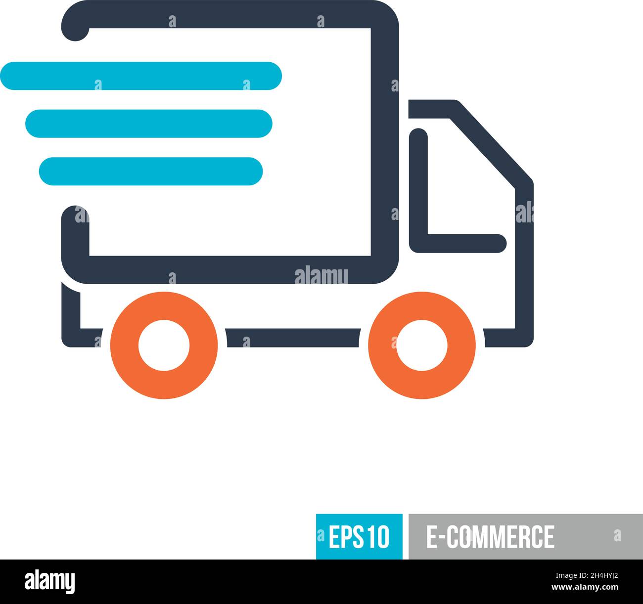 Fast shipping delivery truck flat icon. E-commerce sign. Graph symbol ...