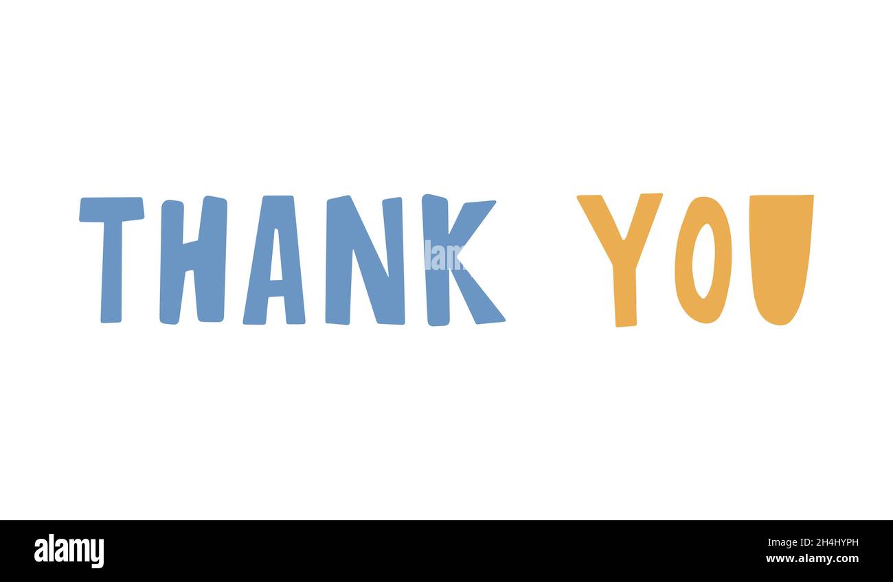 Thank you vector lettering. Gratitude phrase isolated on white ...