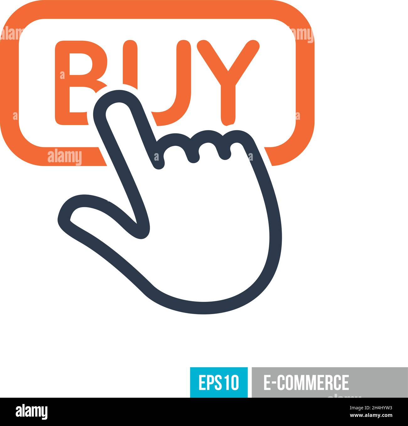Finger pointing to buy sign icon. E-commerce sign. Graph symbol for ...