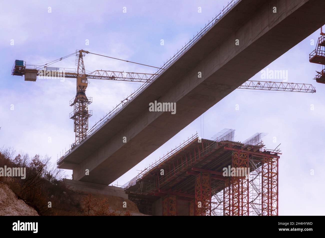 A viaduct construction site, workers have a day off Stock Photo - Alamy