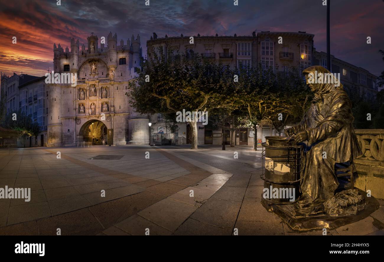Panoramic view of the Puerta de Santa María, seen from the Puente de ...