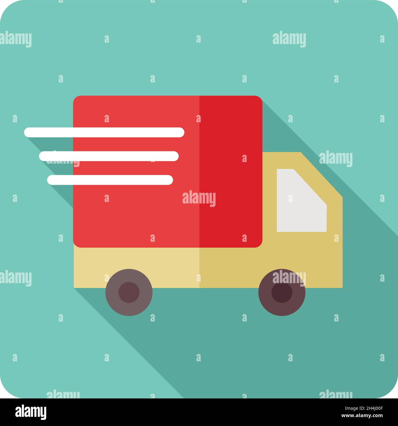 Fast shipping delivery truck flat icon. E-commerce sign. Graph symbol ...