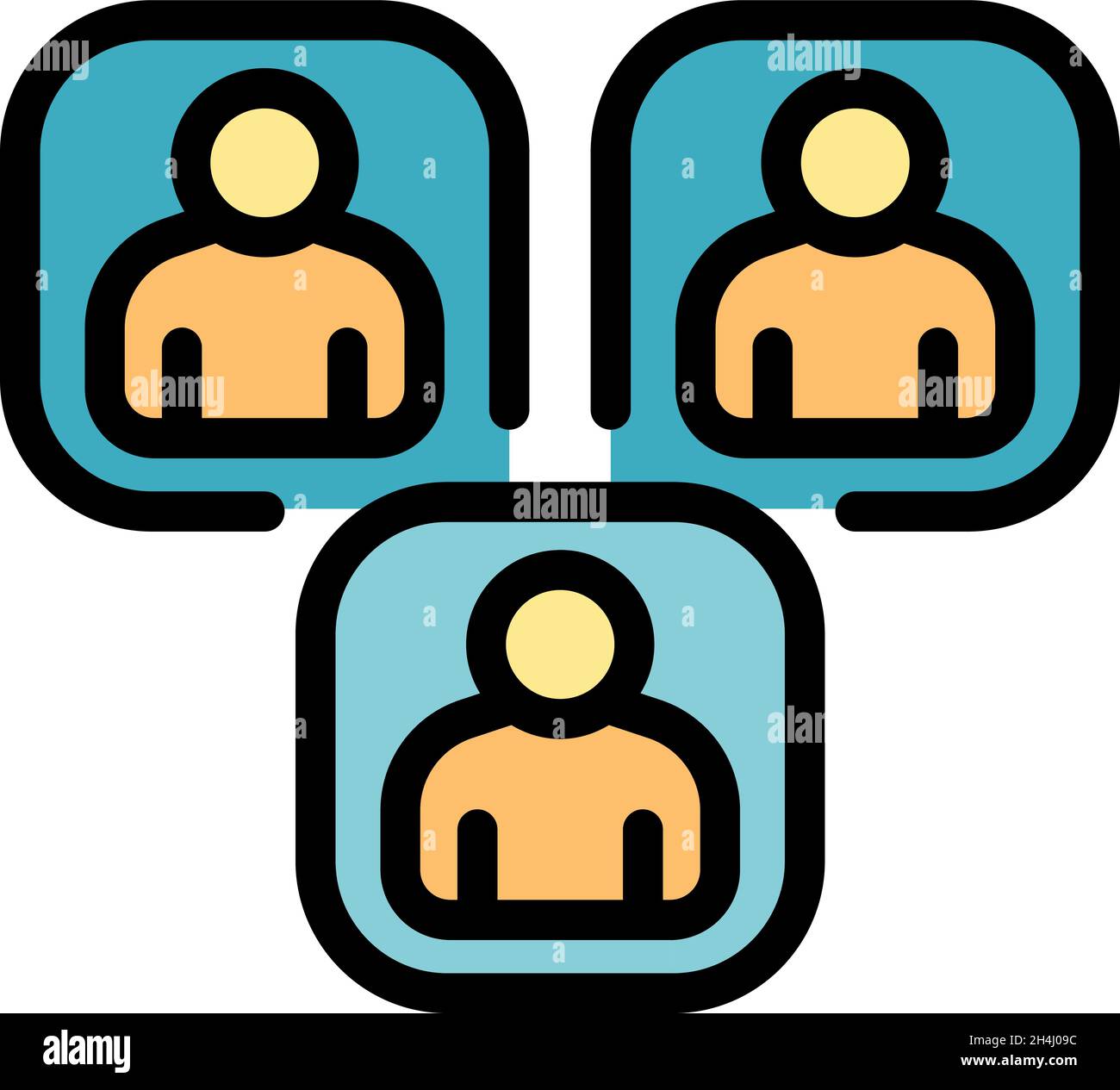 Office web online meeting icon. Outline office web online meeting ...