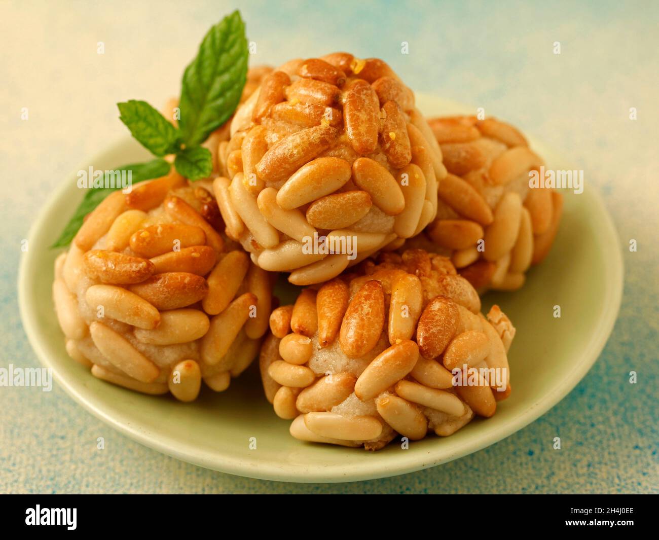 Panellets. Typical dessert with pine nuts from Catalonia, Spain Stock ...