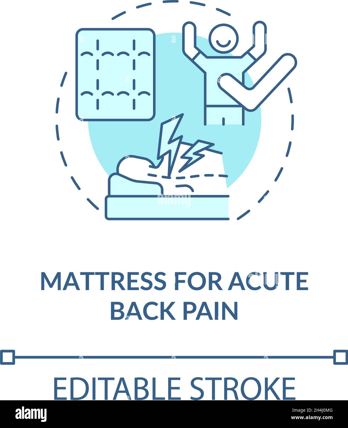 Mattress for acute back pain blue concept icon Stock Vector Image & Art ...