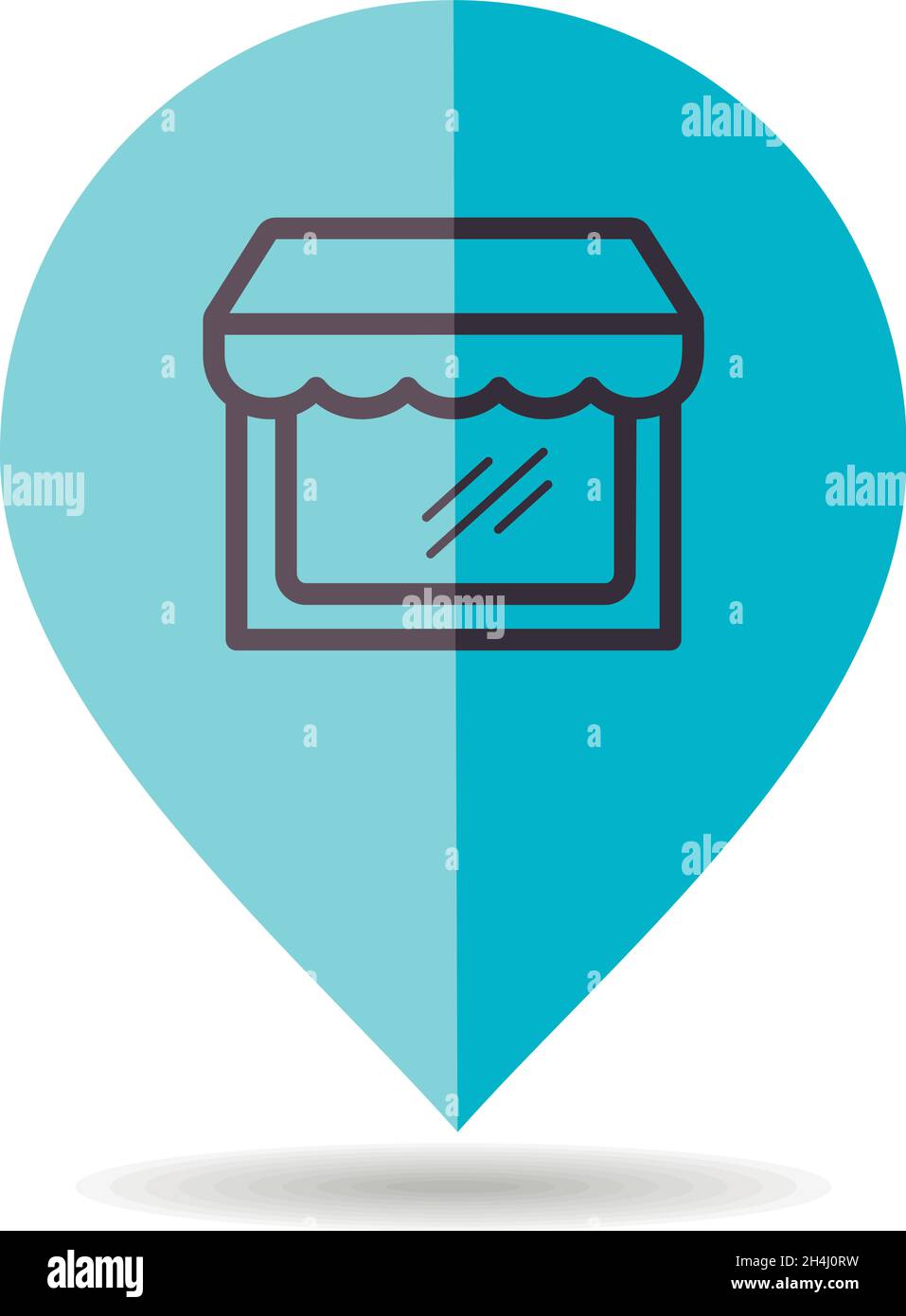 Supermarket store front pin map icon. E-commerce sign. Graph symbol for ...