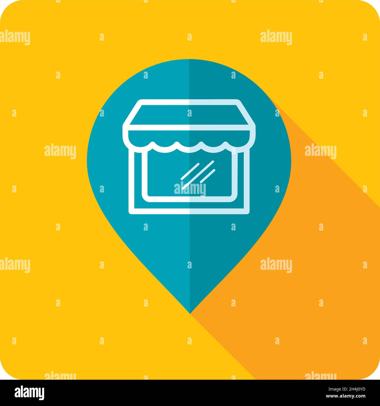 Supermarket store front pin map icon. E-commerce sign. Graph symbol for ...