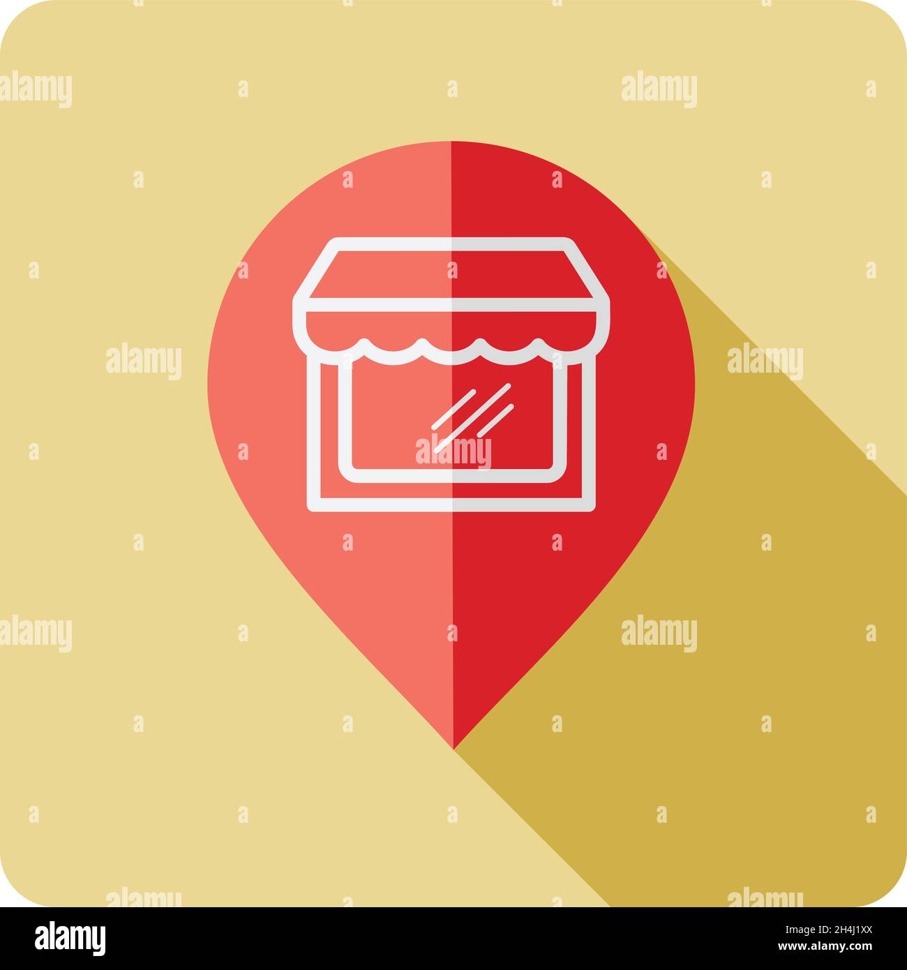 Supermarket store front pin map icon. E-commerce sign. Graph symbol for ...