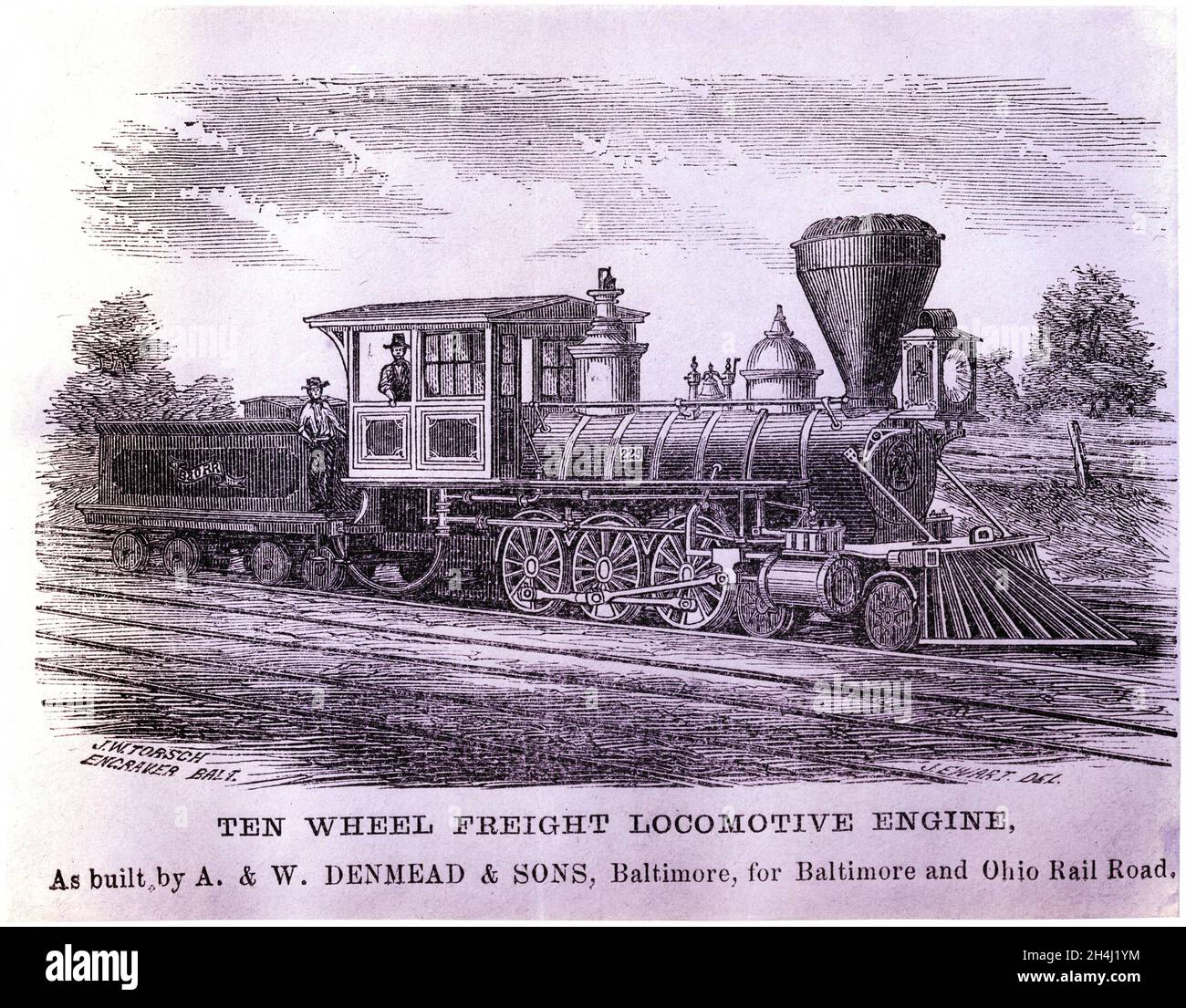 Vintage illustration of an ancient railroad Stock Photo - Alamy