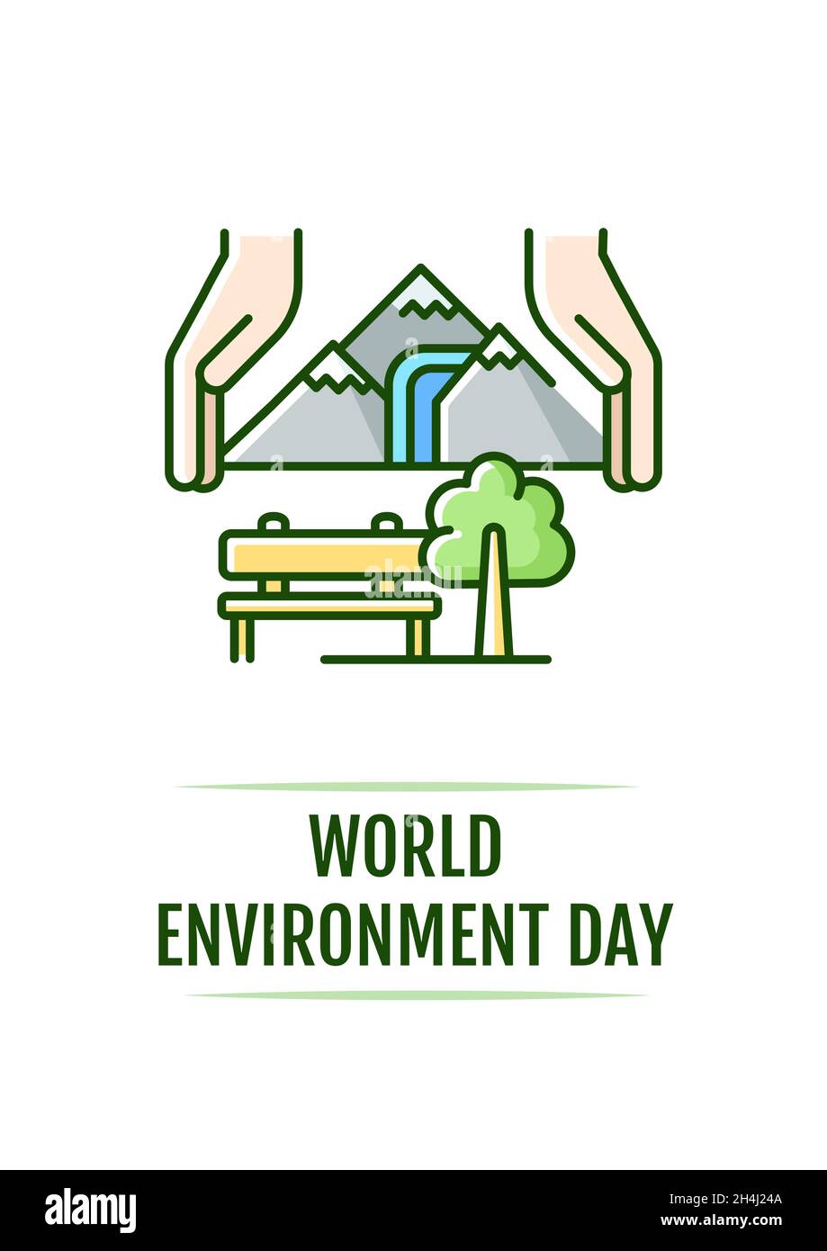 Environment day greeting card with color icon element Stock Vector ...