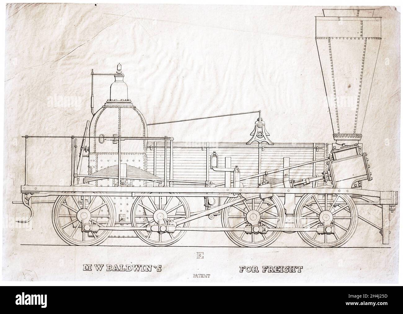 Vintage illustration of an ancient railroad Stock Photo - Alamy