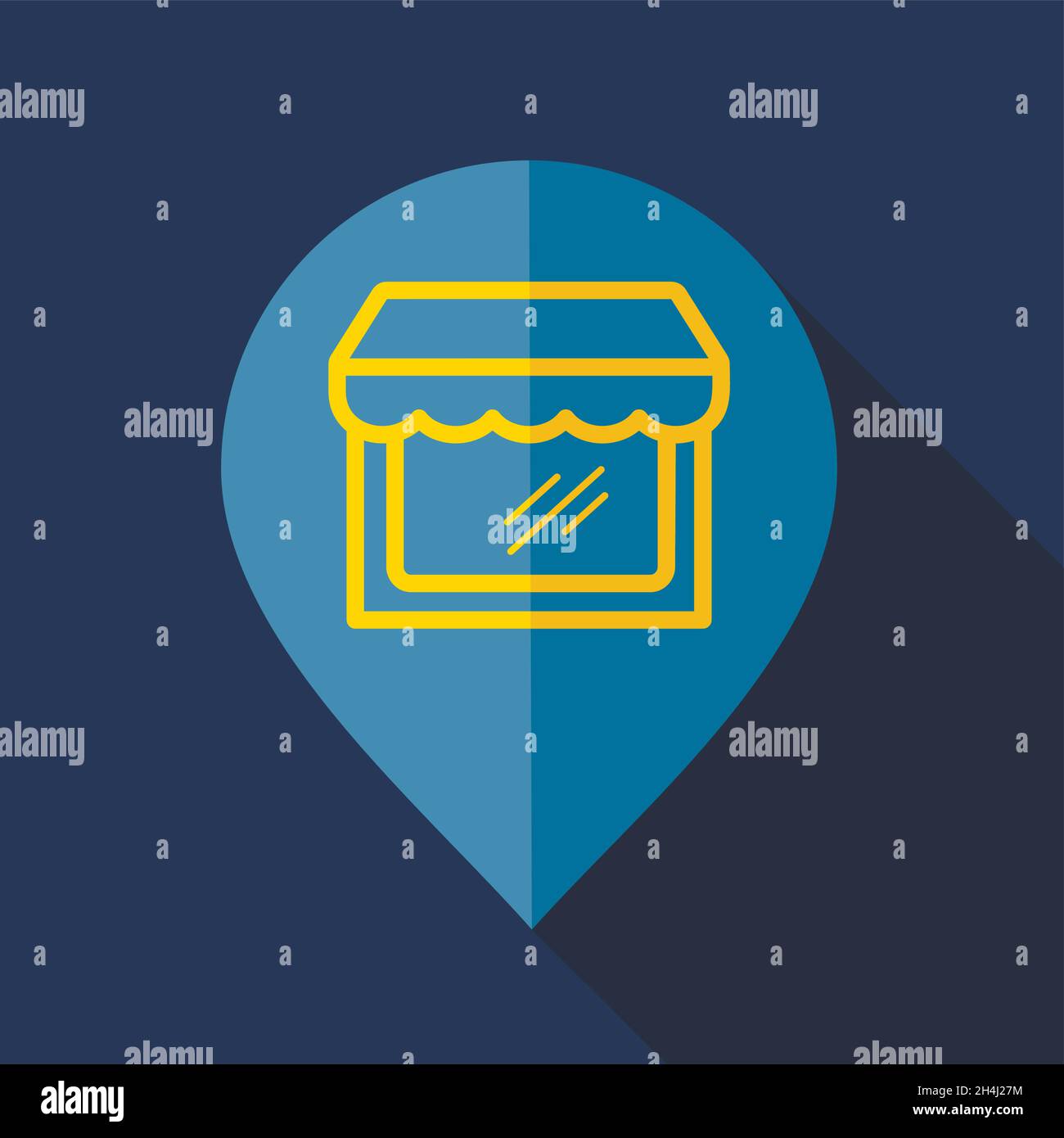 Supermarket store front pin map icon. E-commerce sign. Graph symbol for ...