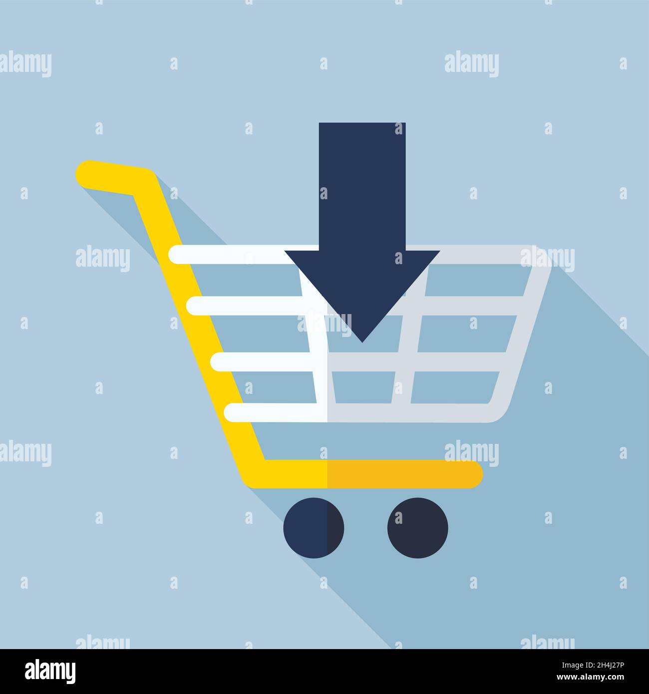 Shopping cart with an arrow icon. E-commerce sign. Graph symbol for ...