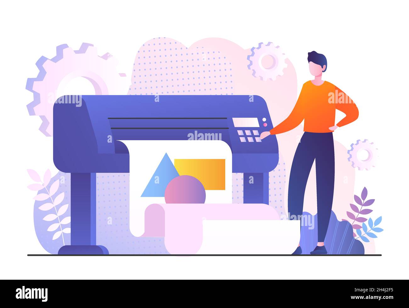 Print printer paper cartoon Stock Vector Images - Alamy