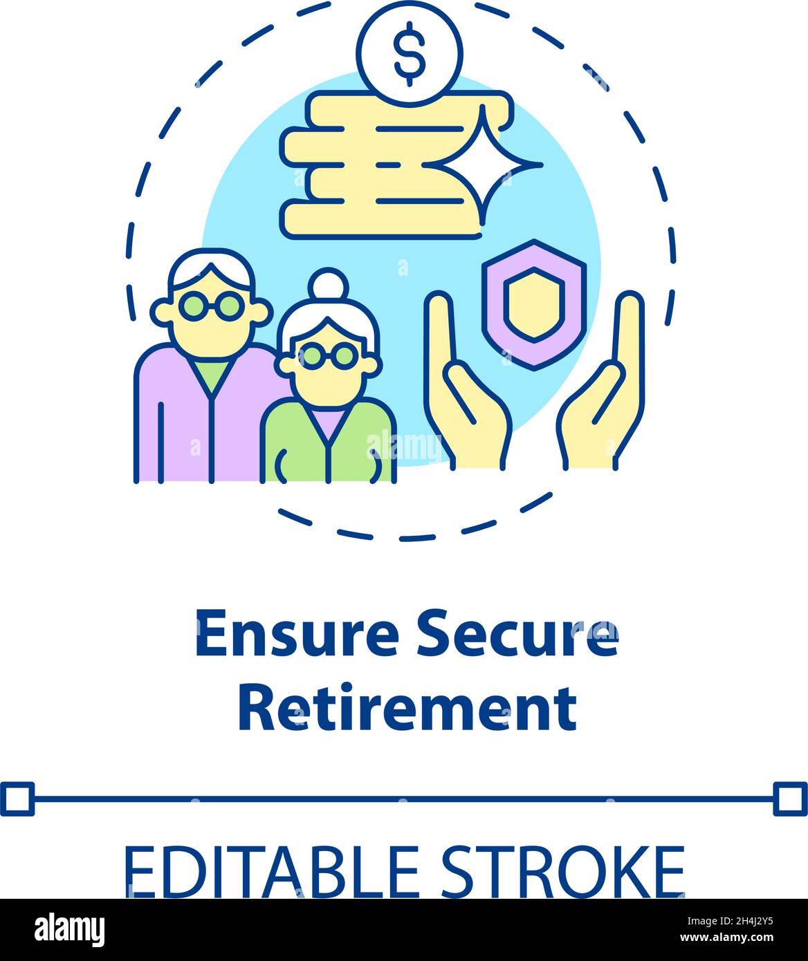 Ensure secure retirement concept icon Stock Vector Image & Art - Alamy