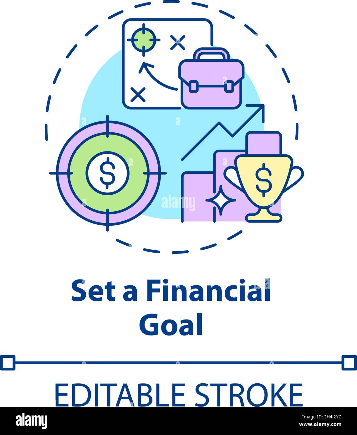 Set a financial goal concept icon Stock Vector Image & Art - Alamy