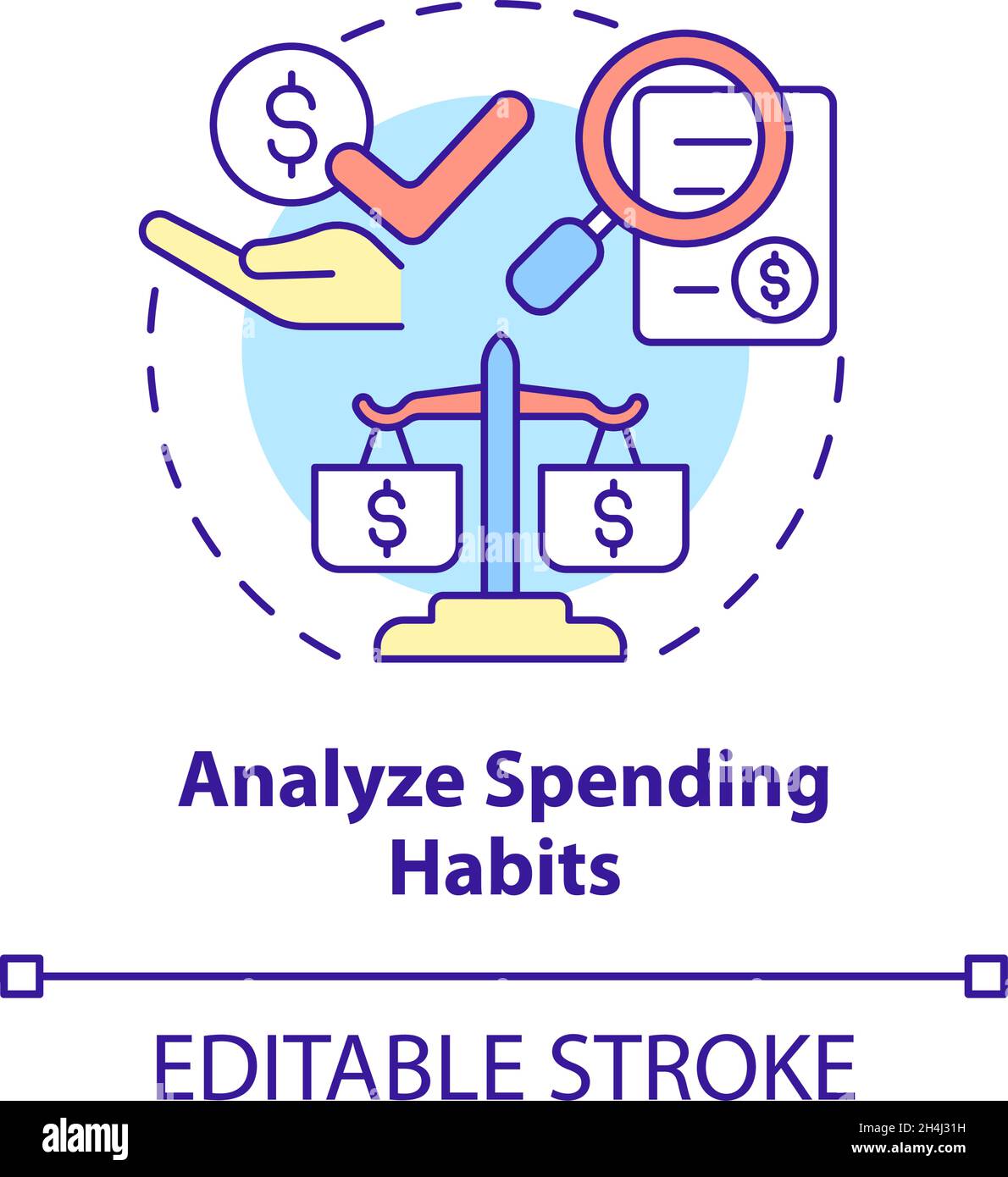 Analyze spending habits concept icon Stock Vector Image & Art - Alamy