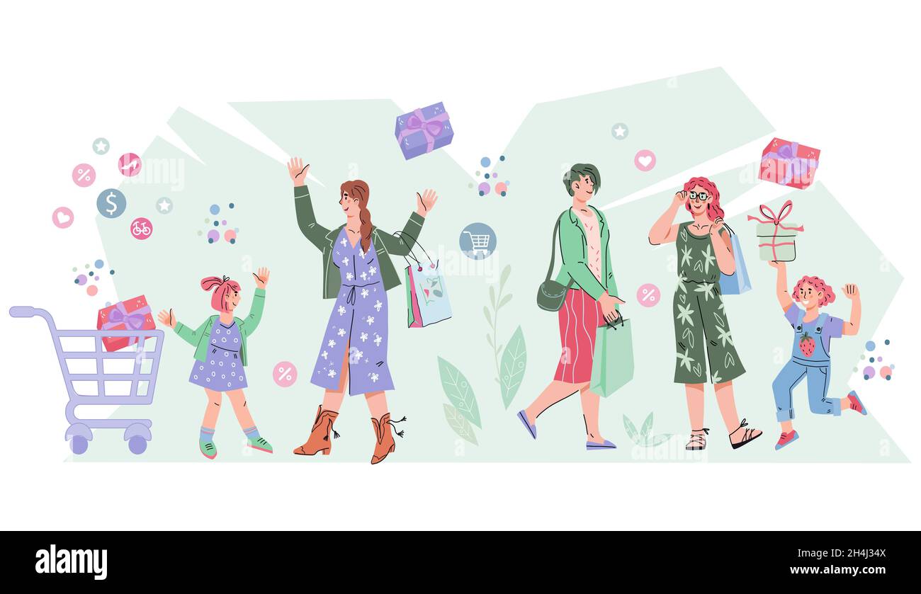 Banners for big sale and holiday special offer with female characters ...