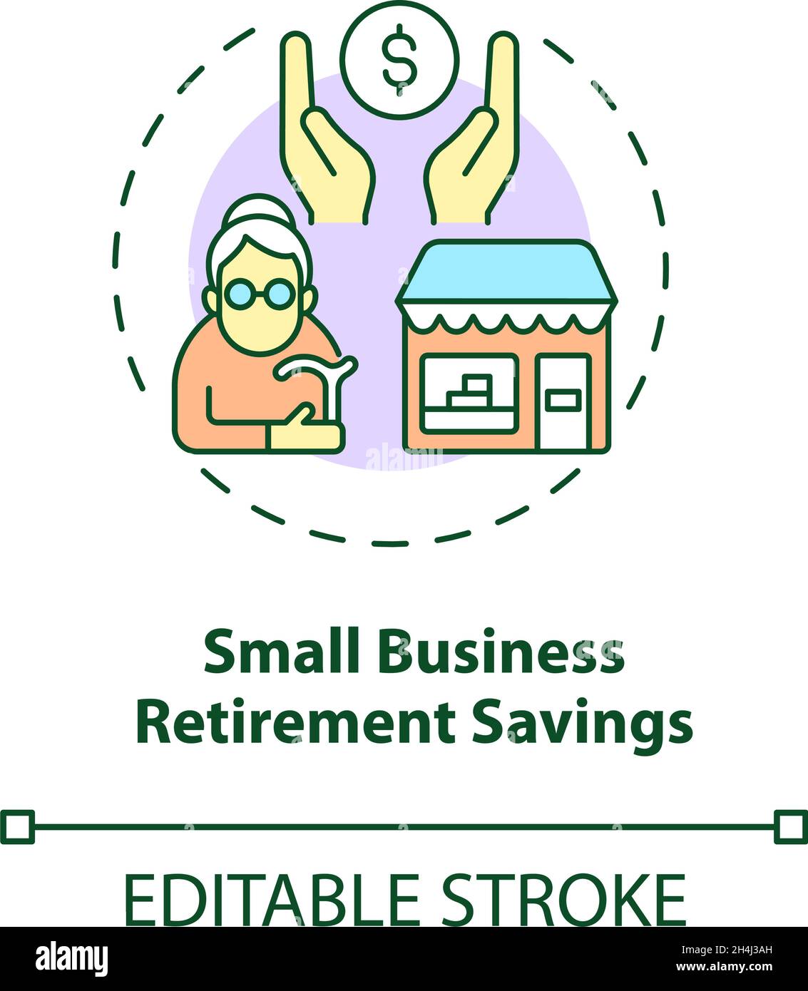 Small business retirement savings concept icon Stock Vector Image & Art ...