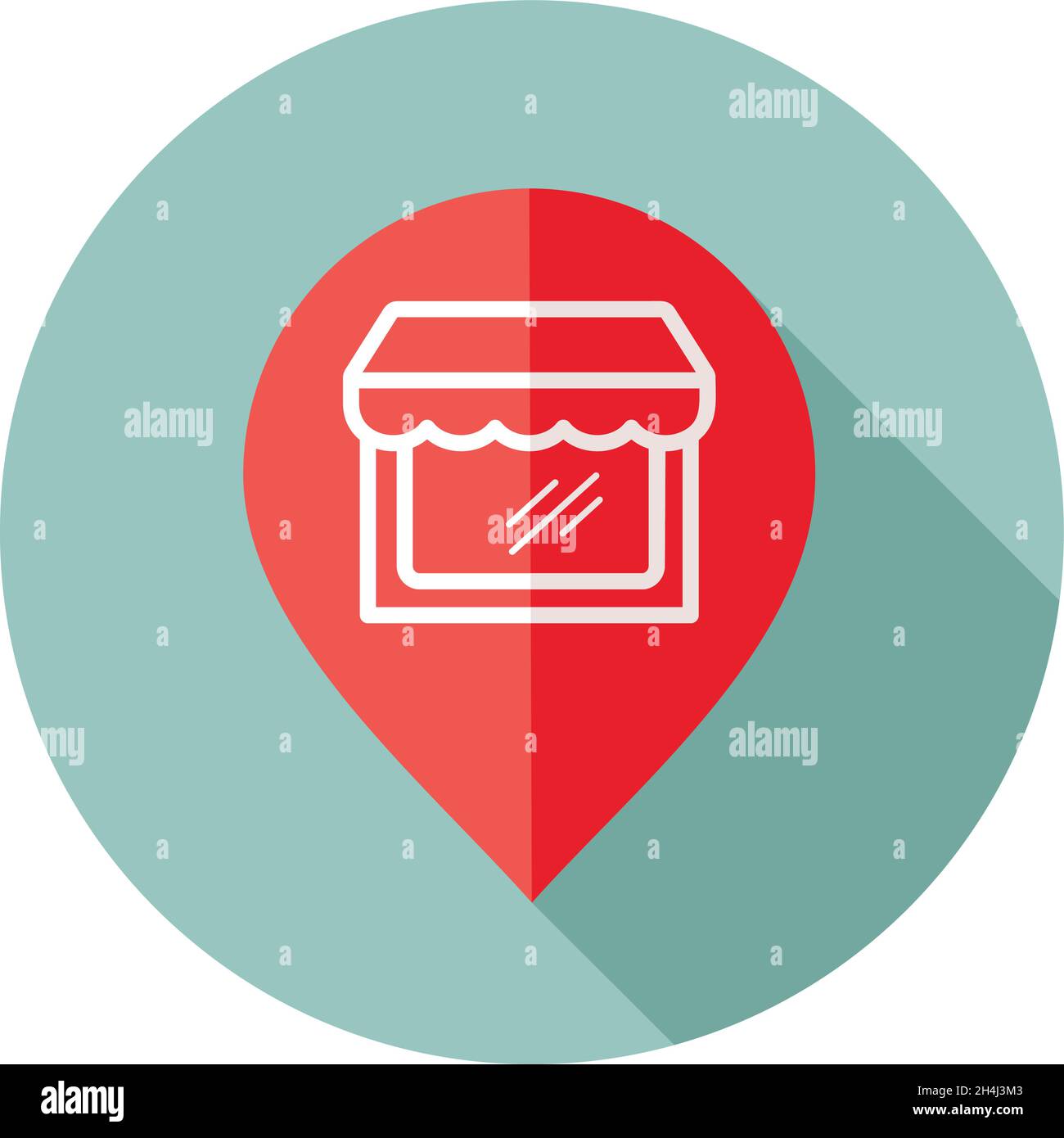 Supermarket store front pin map icon. E-commerce sign. Graph symbol for ...