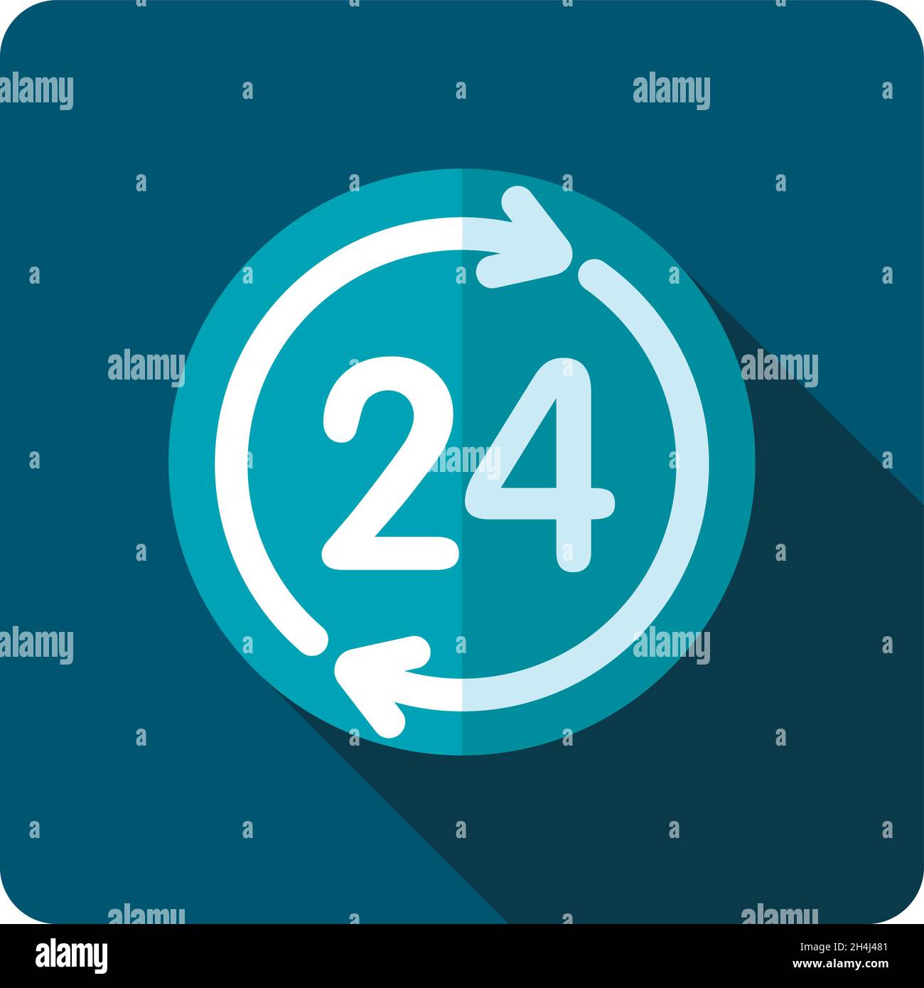 Twenty four hour icon. E-commerce sign. Graph symbol for your web site ...