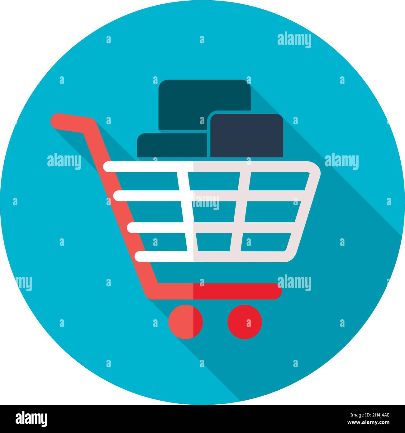 Shopping cart with boxes icon. E-commerce sign. Graph symbol for your ...