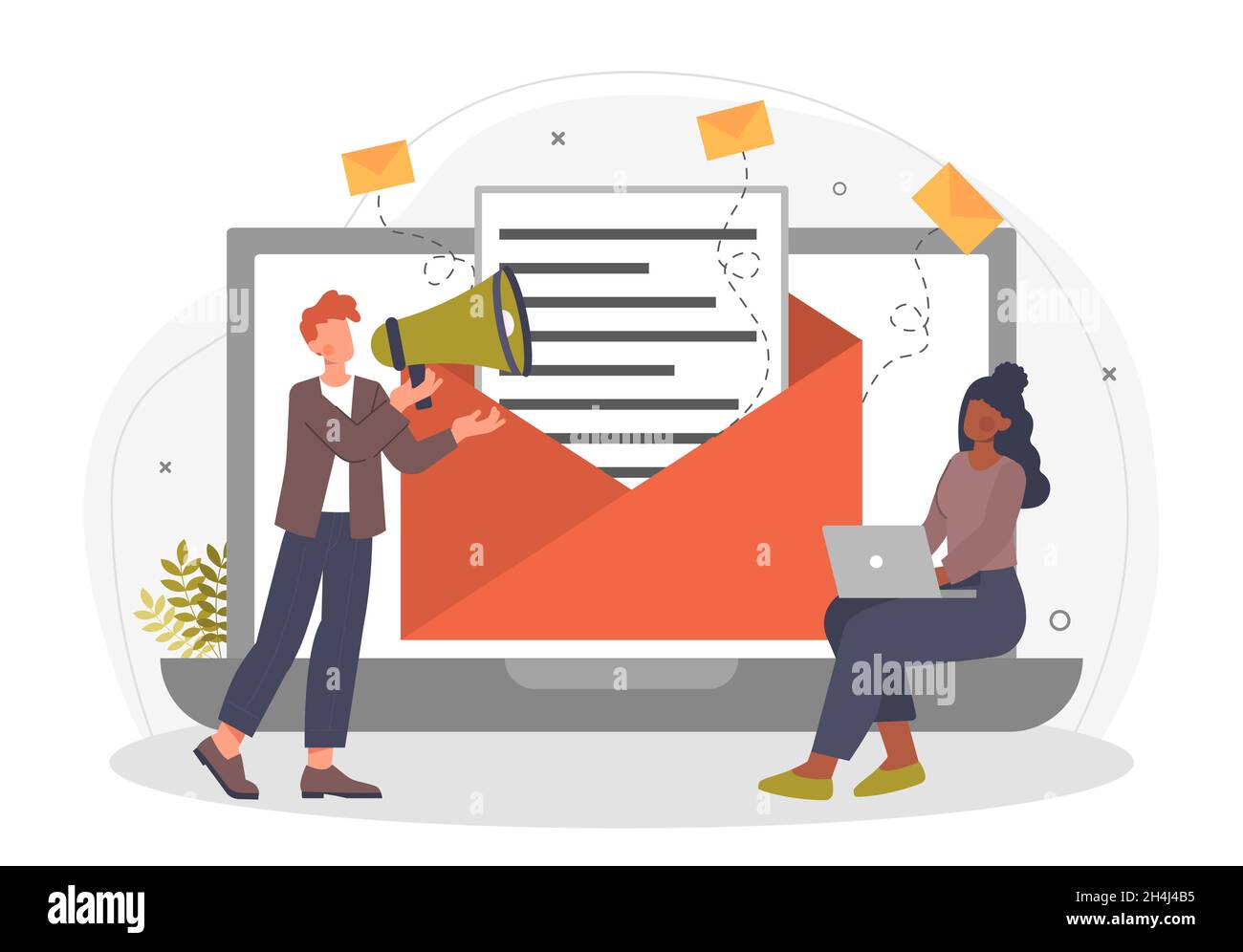 Woman send email marketing Stock Vector Images - Alamy