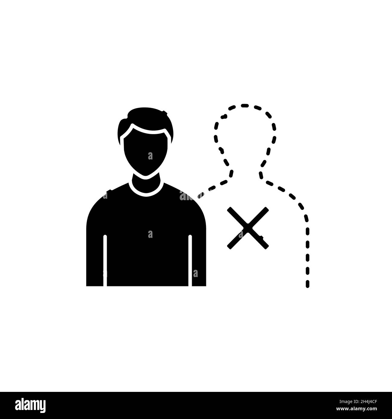 Loneliness olor line icon. Computer-induced medical problem. Pictogram ...