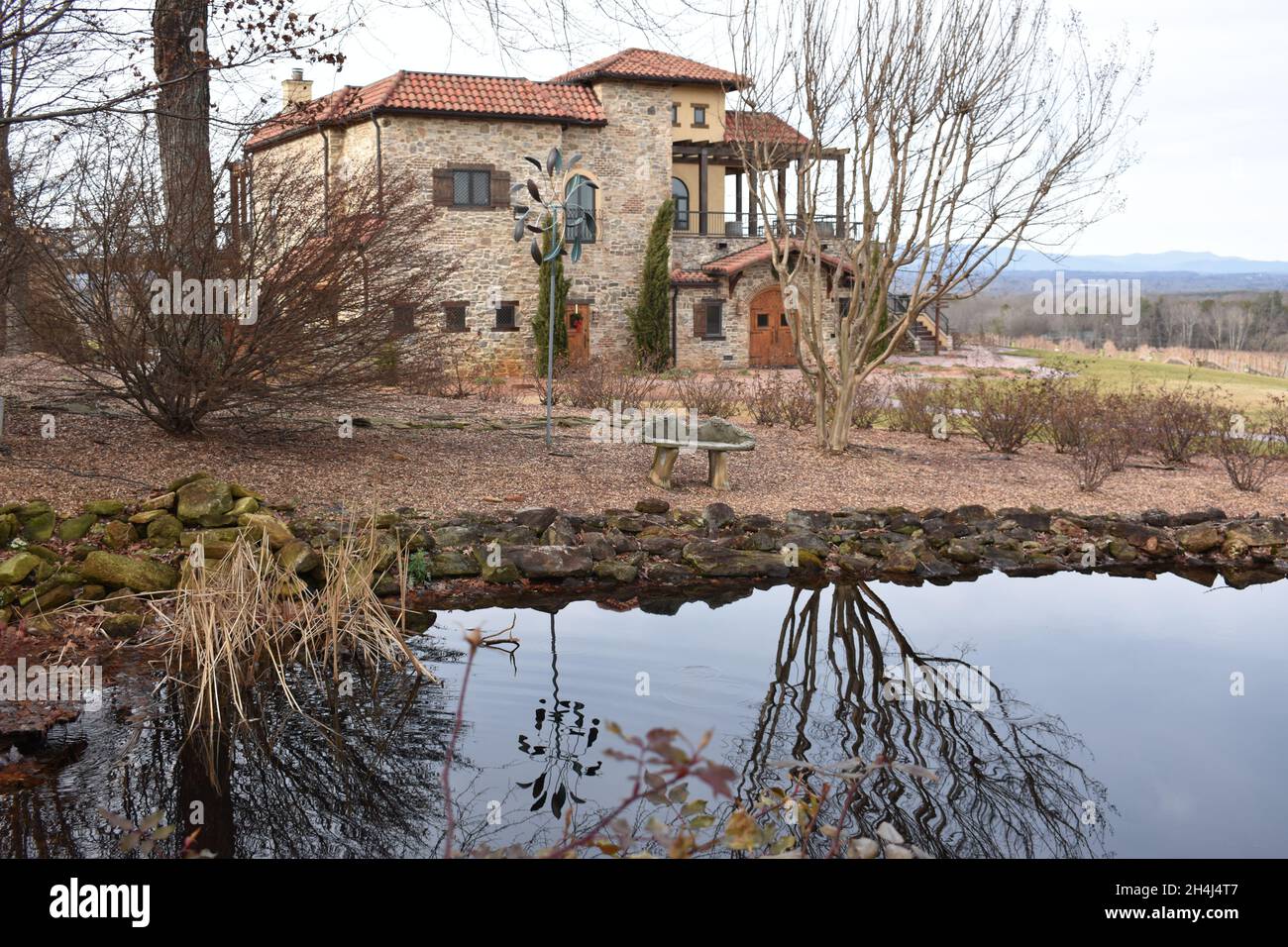 RONDA, UNITED STATES - Dec 28, 2019: A view of a Tuscan style building ...