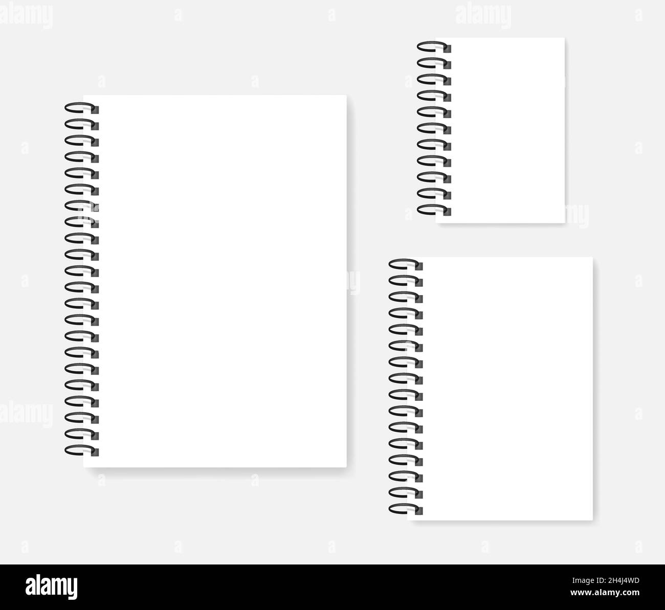 Ring Bound Blank Notebook Mock Up Set A4 A5 A6 Sizes Side Spiral