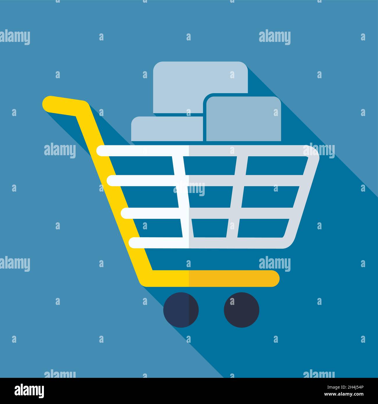 Shopping cart with boxes icon. E-commerce sign. Graph symbol for your ...