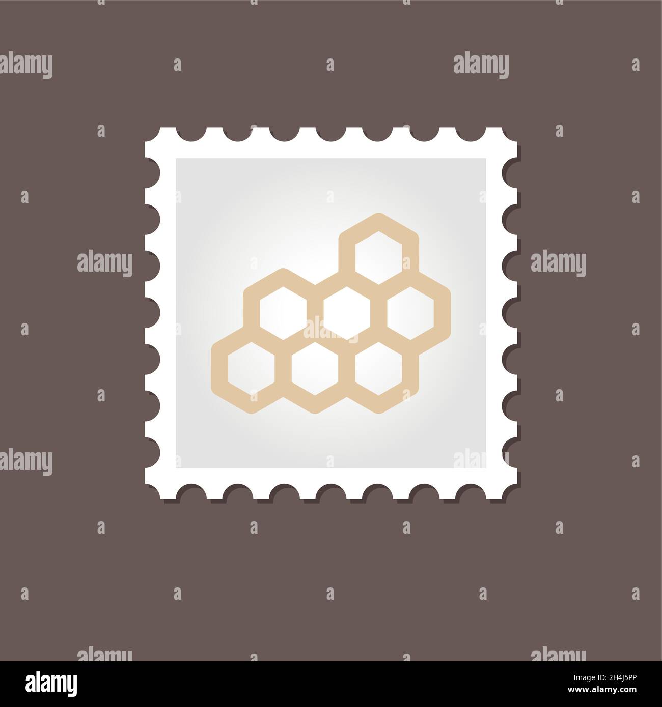 Honeycomb bee stamp. Outline vector illustration, eps 10 Stock Vector ...