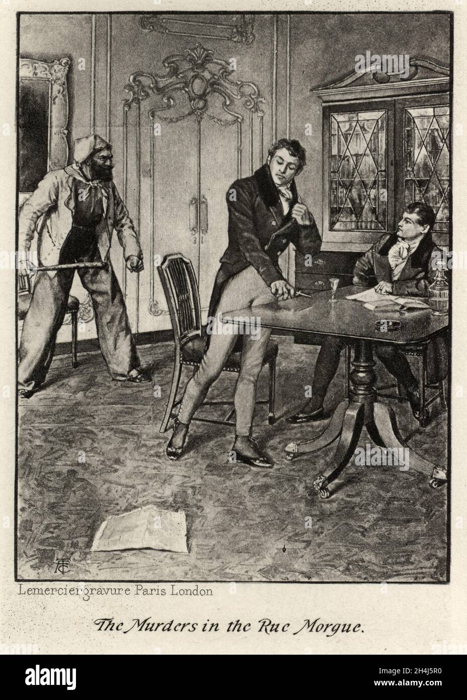 Scene from the The Murders in the Rue Morgue, by Edgar Allan Poe Stock ...