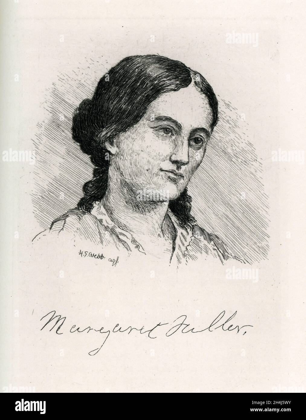 Vintage illustration portrait of Margaret Fuller American journalist ...