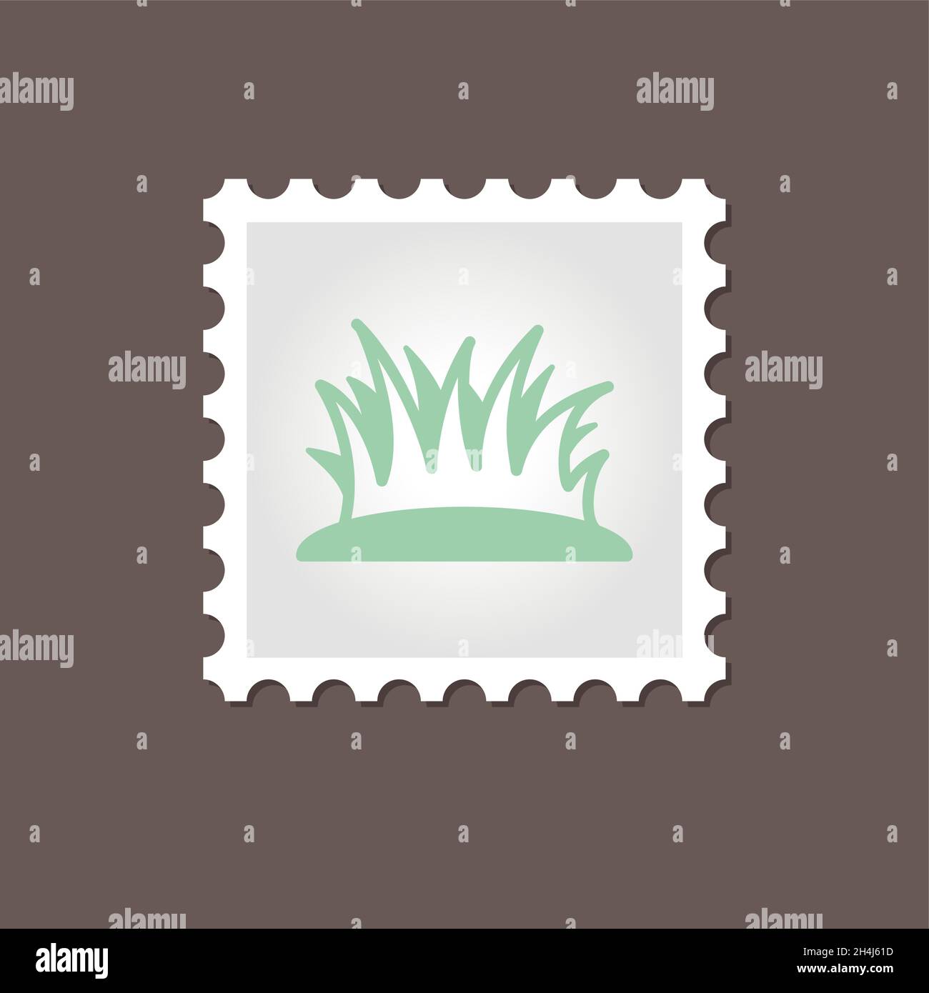 Grass stamp. Outline vector illustration, eps 10 Stock Vector Image ...