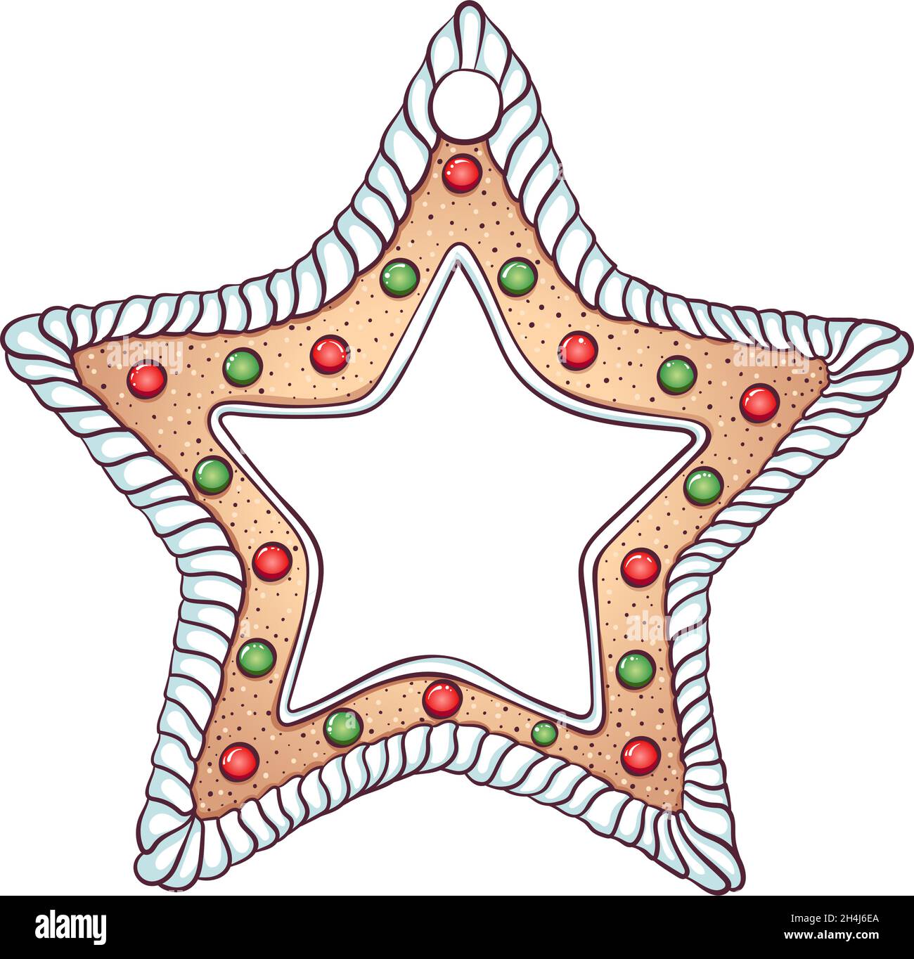 Gingerbread cookie star contour Stock Vector Image & Art - Alamy
