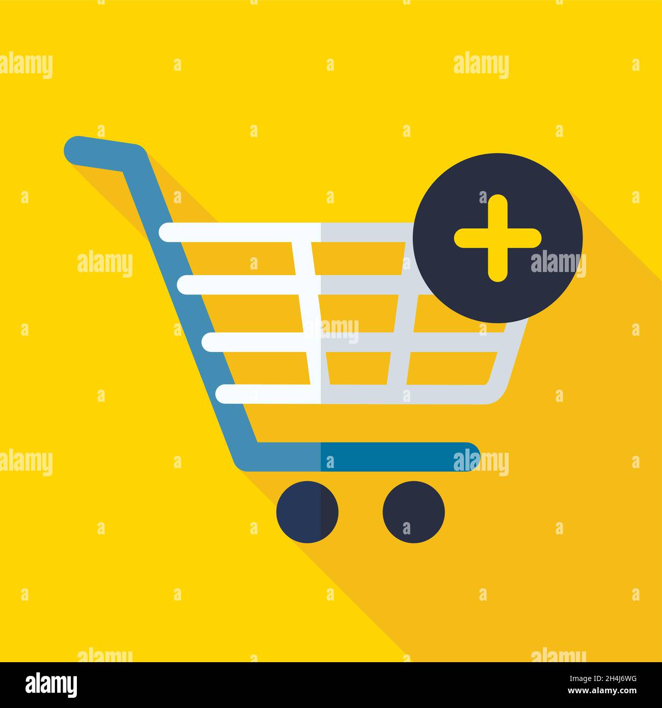 Shopping cart icon with plus. Add from cart. E-commerce sign. Graph ...