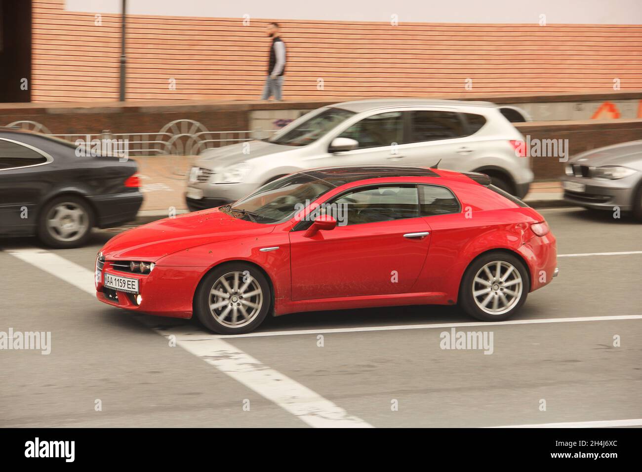 Kiev, Ukraine - May 3, 2019: Red Alfa Romeo Brera in the city Stock ...
