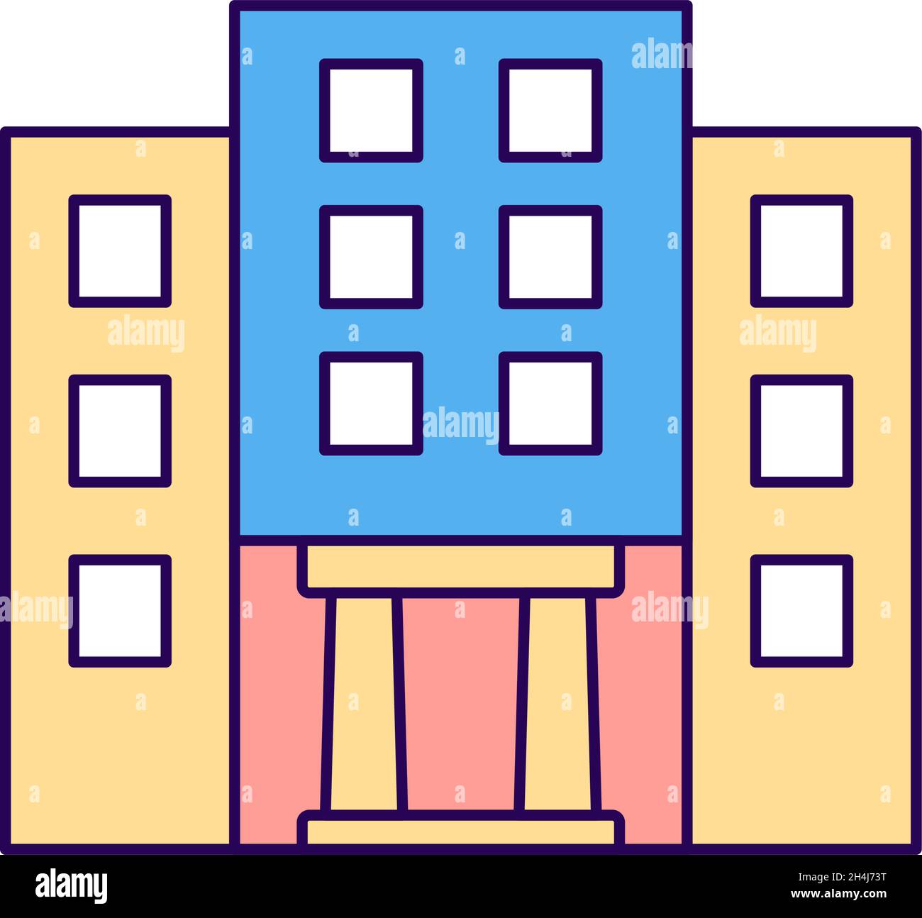 City building RGB color icon Stock Vector Image & Art - Alamy