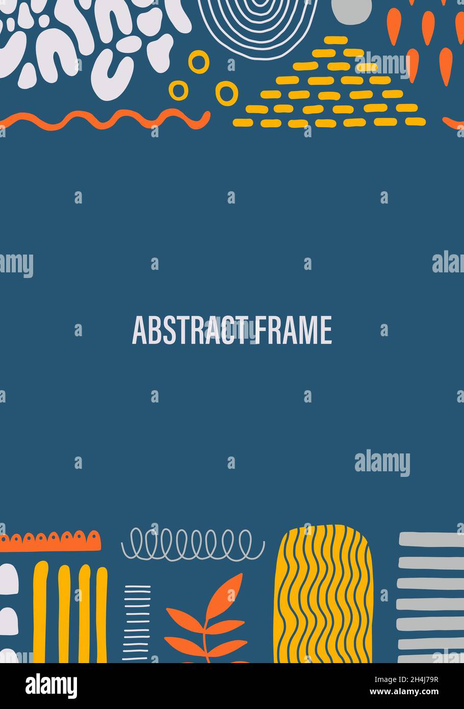 Abstract frame shape design.Template flat element simple form.Hand ...