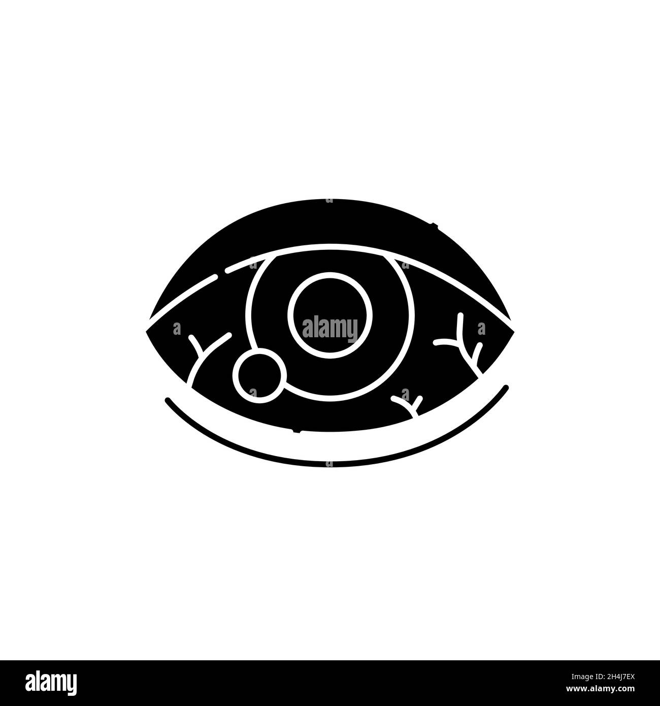 Dry Eye olor line icon. Computer-induced medical problem. Pictogram for ...