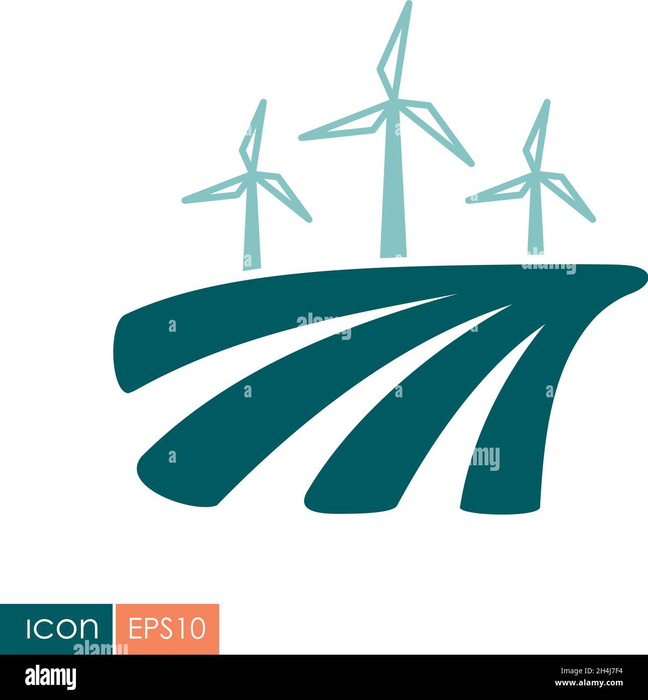 Windmill on the field flat icon. Agriculture sign. Graph symbol for ...