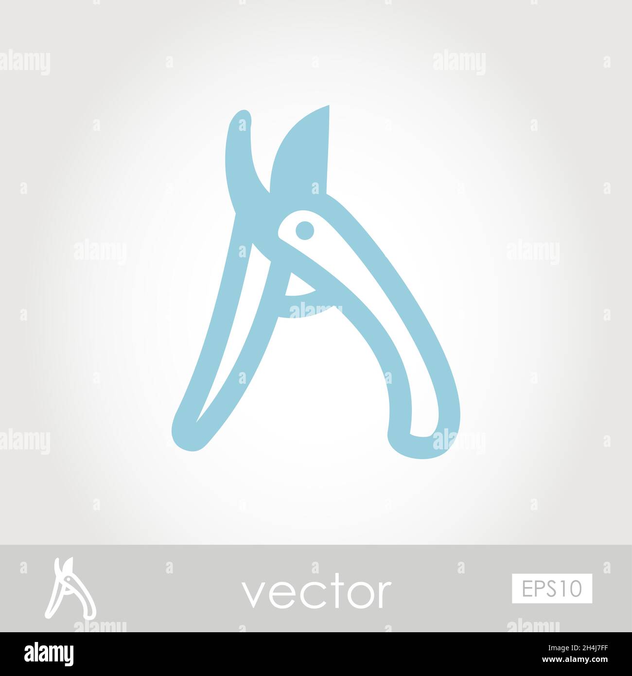 Secateurs, pruner, averruncator vector icon outline isolated, garden ...