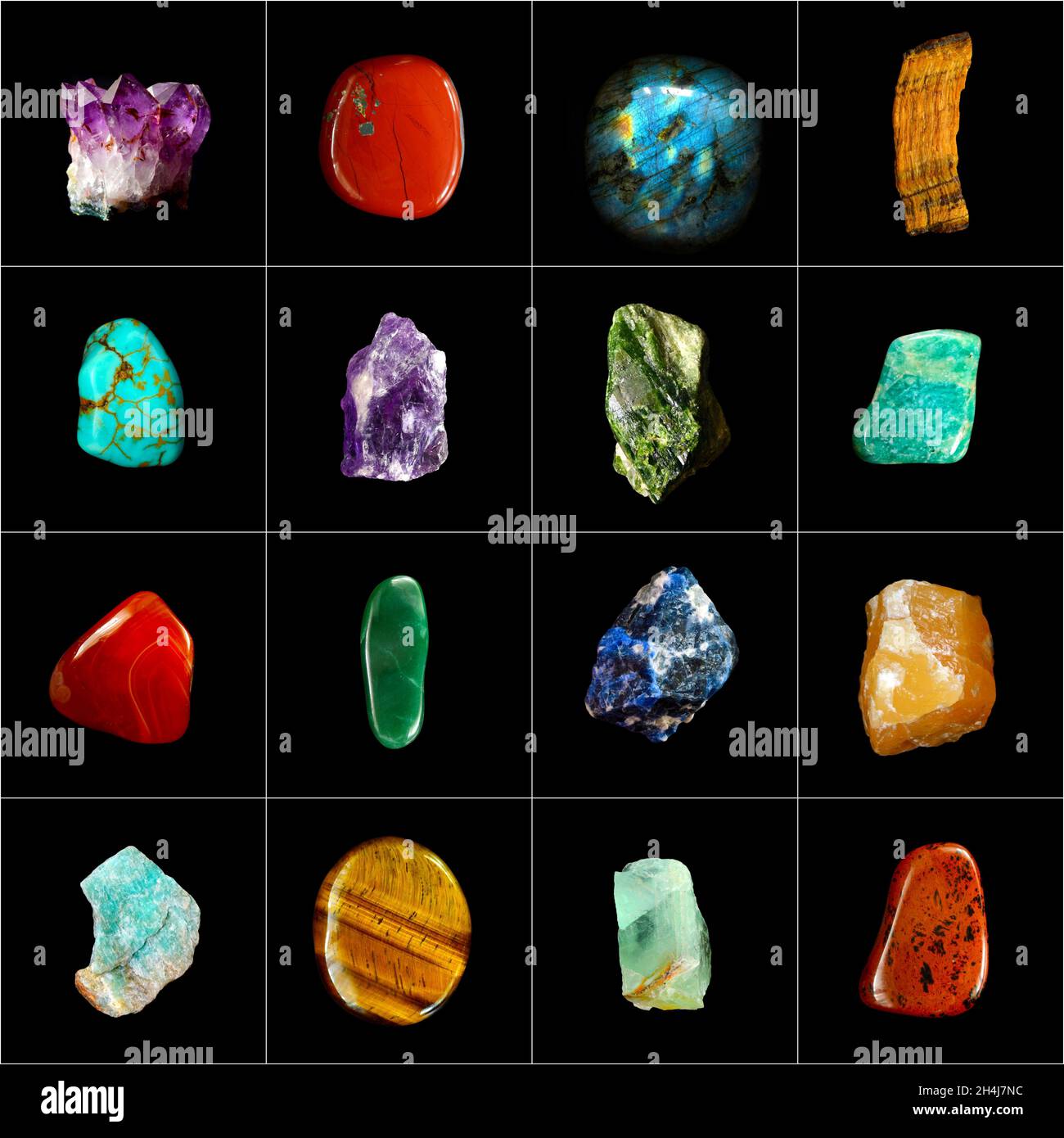 Collage of various mineral rocks and stones Stock Photo - Alamy